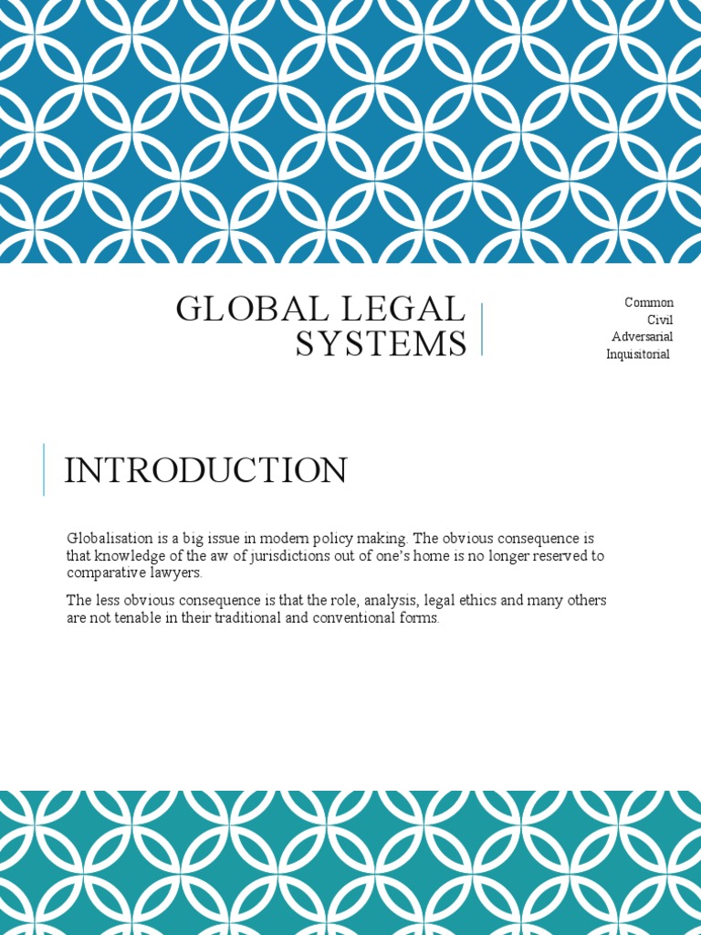 Global Legal Systems: Common Civil Adversarial Inquisitorial | PDF ...