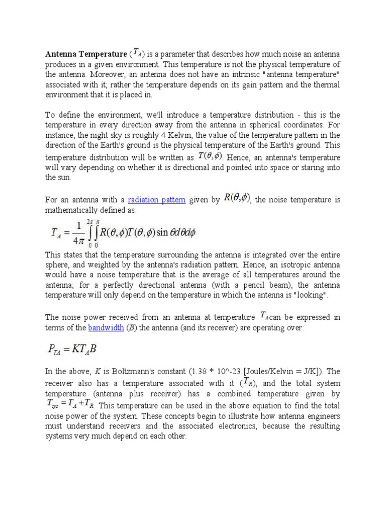 Antenna Temperature (: Radiation Pattern | PDF | Antenna (Radio ...