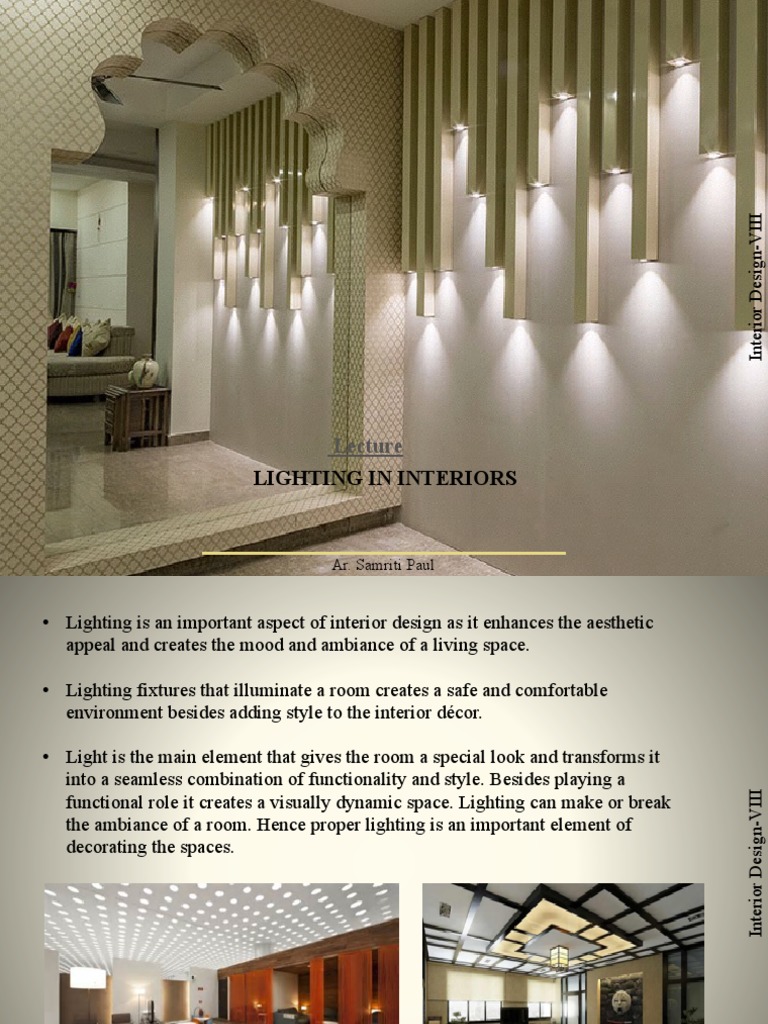 Lighting in Interior Design | PDF | Lighting | Architectural Elements