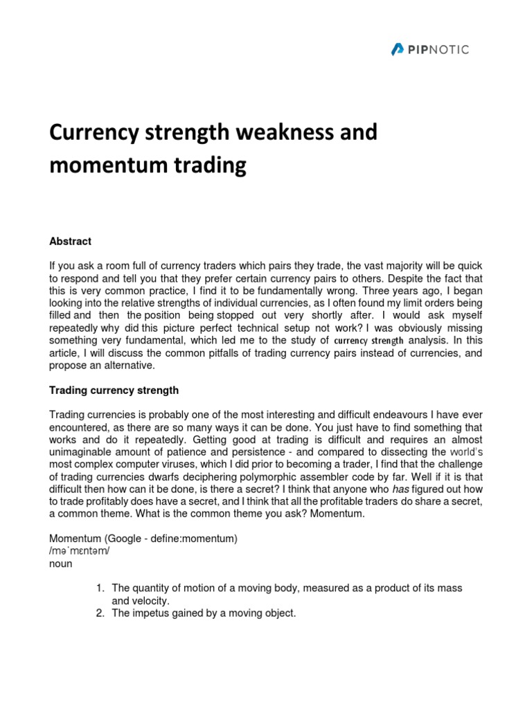 Currency Strength Weakness and Momentum PDF | PDF | International ...