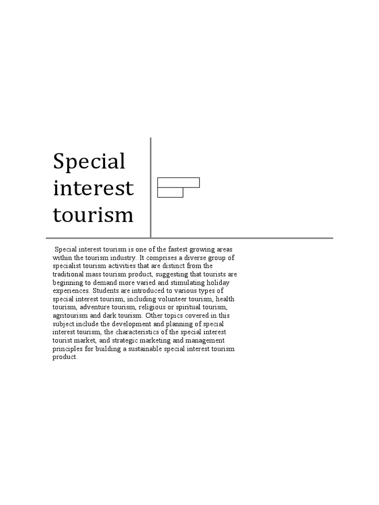 Special Interest Tourism | PDF | Tourism
