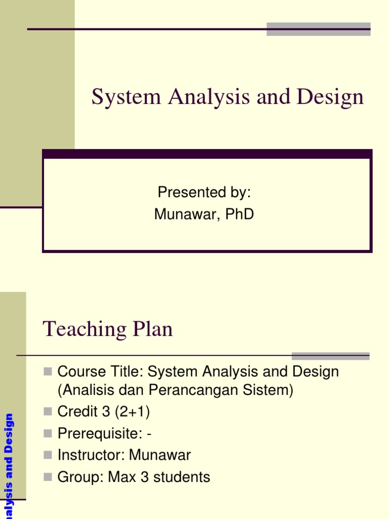 AD 01 Intro To System Analysis N Design | PDF | System | Systems Engineering