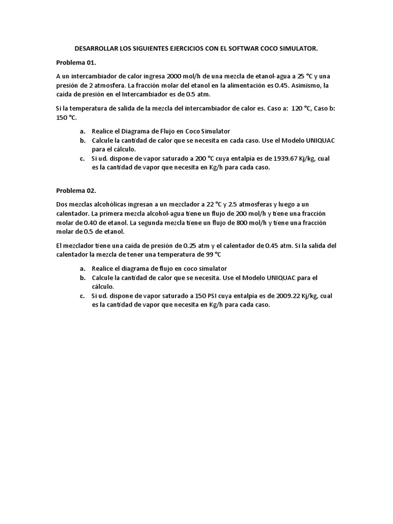 Desarrollar Los Siguientes Ejercicios Con El Softwares Coco Simulator | PDF