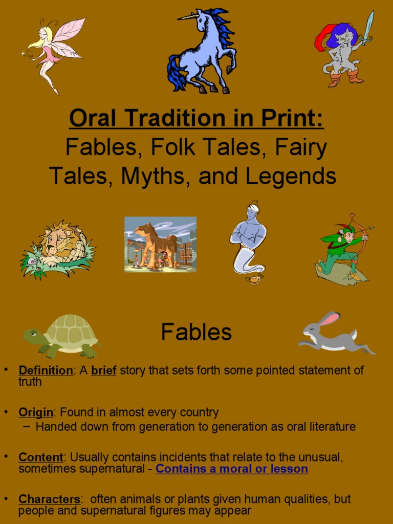 Overview of Folk Tales and Fables | PDF | Fairy Tales | Oral Tradition
