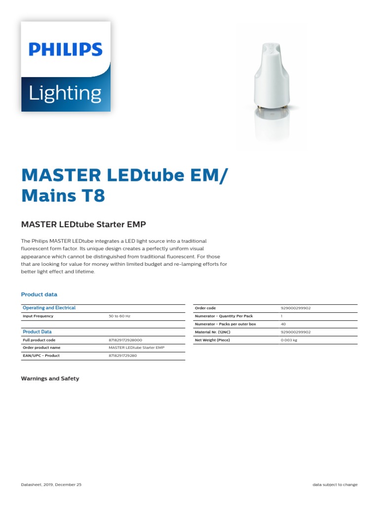 MASTER LEDtube Starter EMP | PDF
