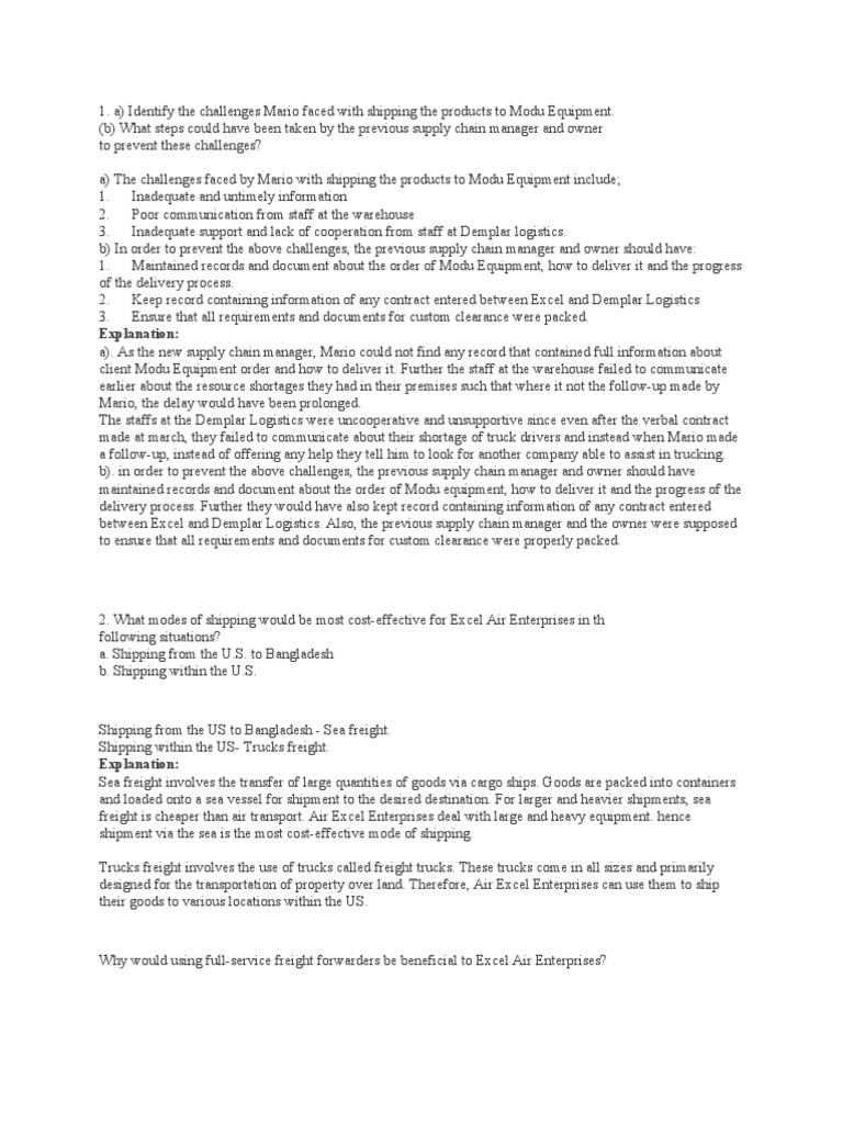 Late Ca Case of Late Deliveriesase | PDF | Cargo | Freight Transport