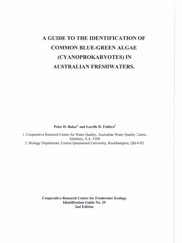 A Guide To The Identification of Common Blue-Green Algae PDF | PDF