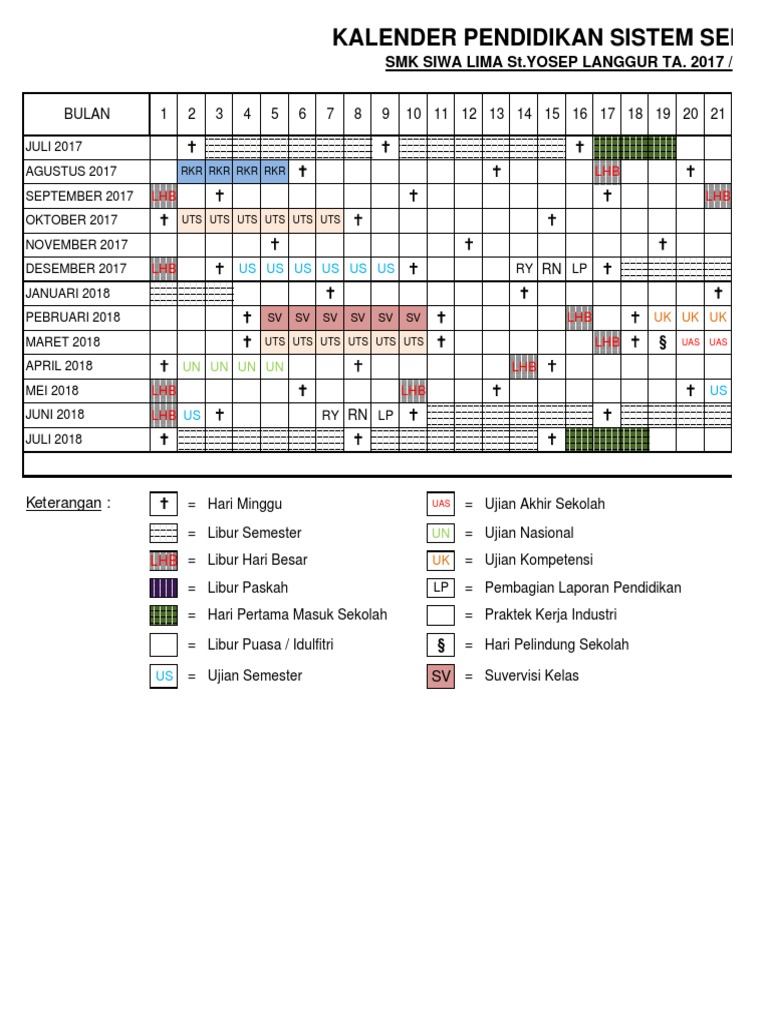 STM Kalender Pendidikan Sekolah 17 - 18 PDF | PDF
