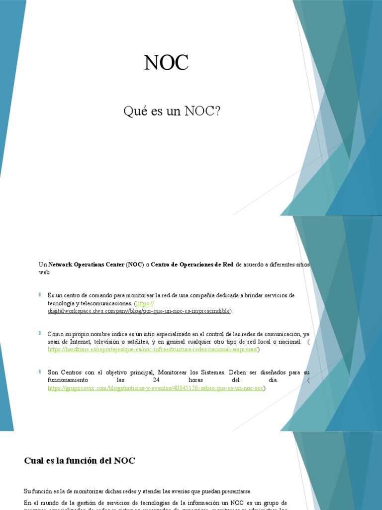 Qué Es Un NOC? | PDF | Red de computadoras | Redes de computadoras