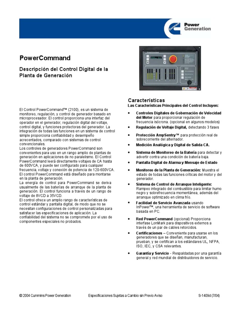 PCC 2100 PDF | PDF | Generador eléctrico | Arranque
