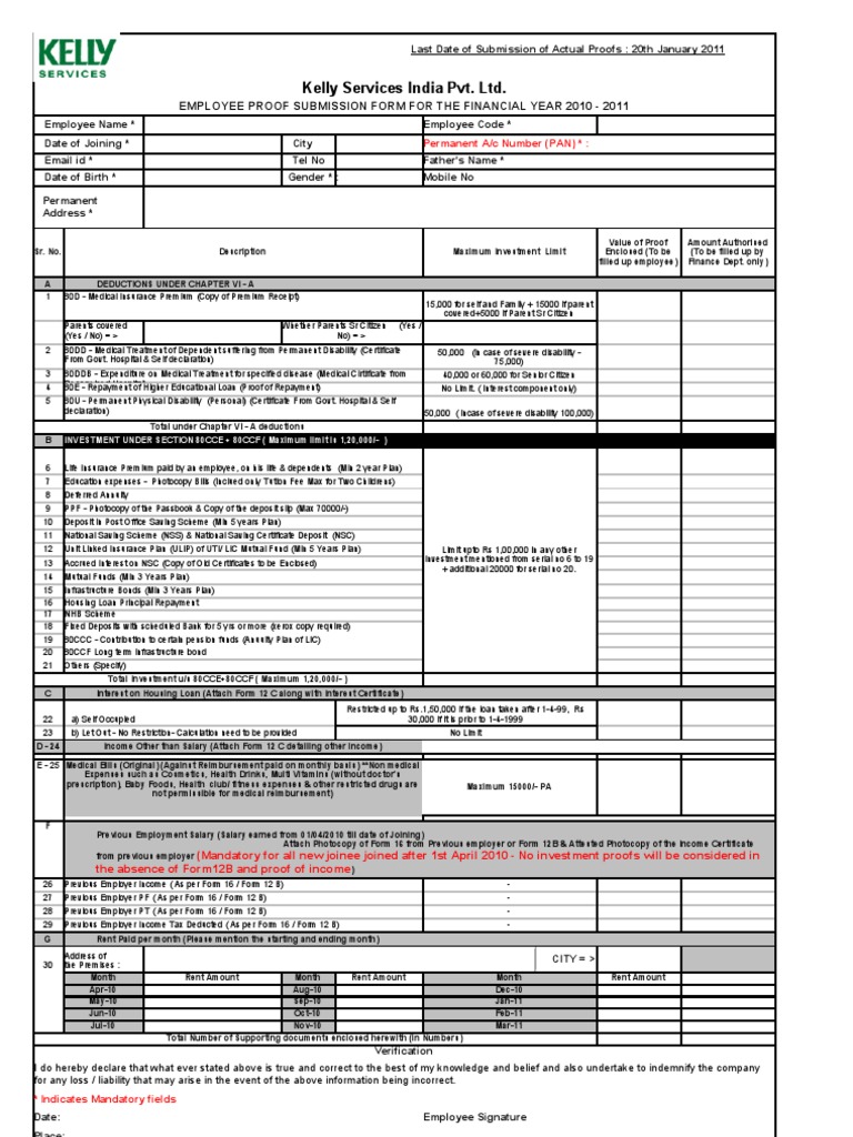 Employees Proof Submission Form (EPSF) - 2010-11 | PDF | Annuity ...