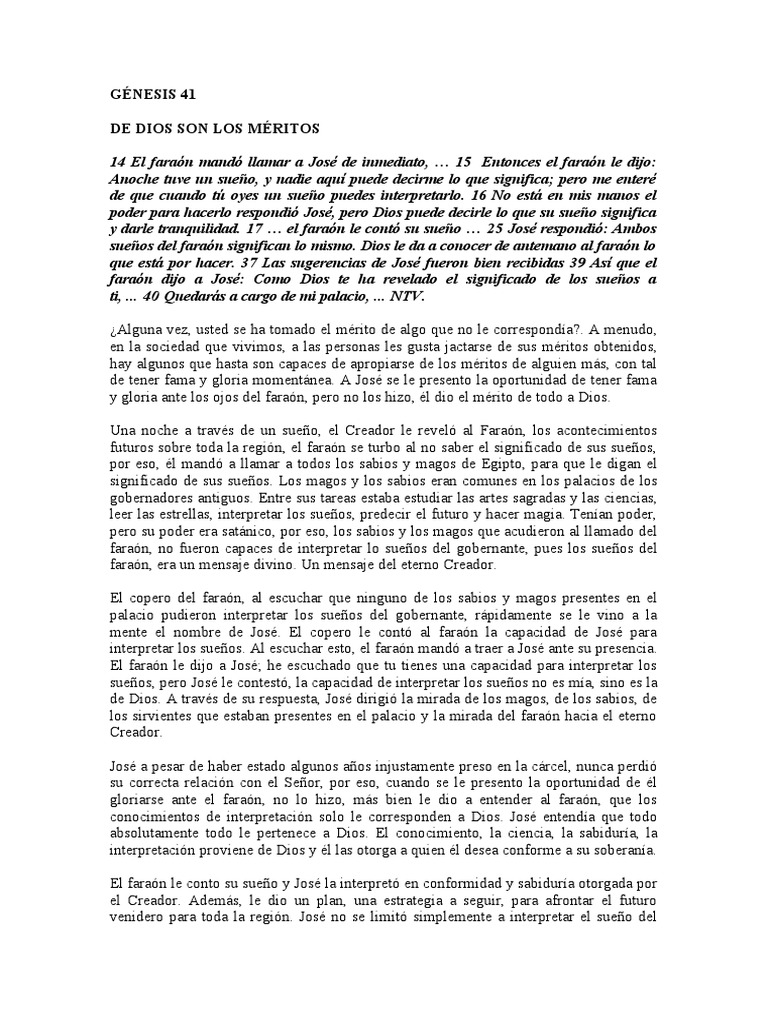 Genesis 41 | PDF | faraón | Dios