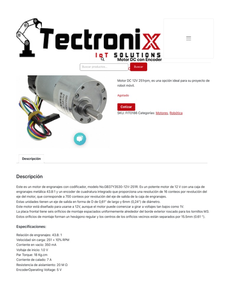Motor DC Con Encoder - Tectronix | Descargar gratis PDF | Engranaje ...