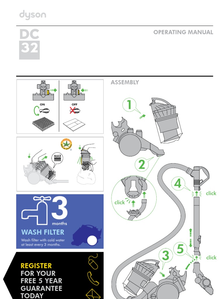 Dyson DC32 | PDF | Vacuum Cleaner | Electrical Connector