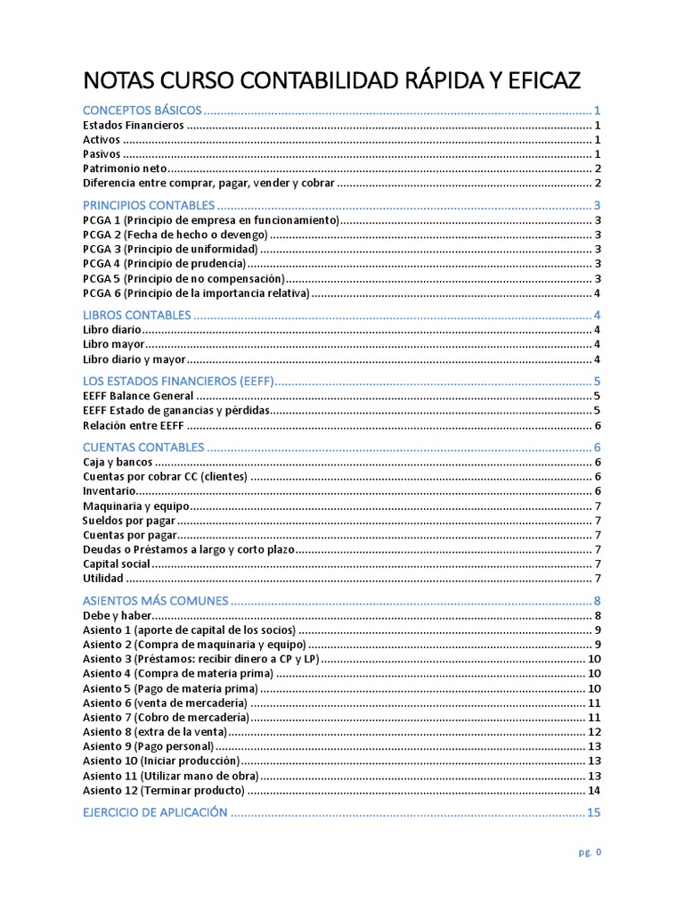 Notas Contabilidad Básica | PDF | Contabilidad | Dinero