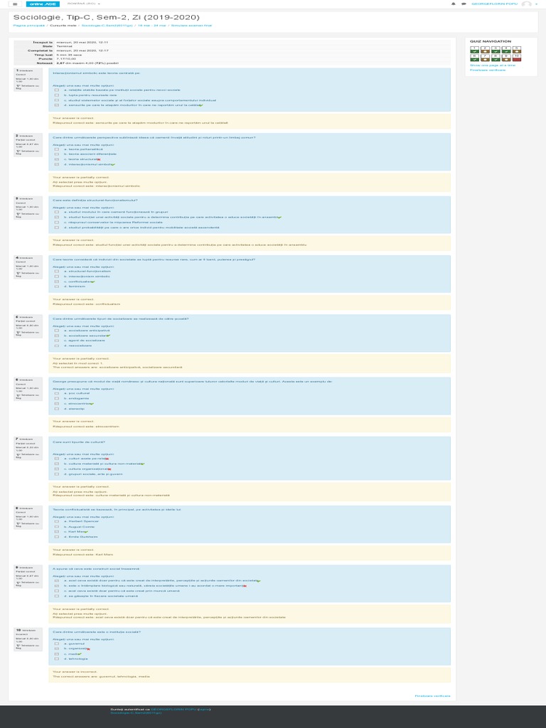 Simulare Examen Final Socio PDF | PDF