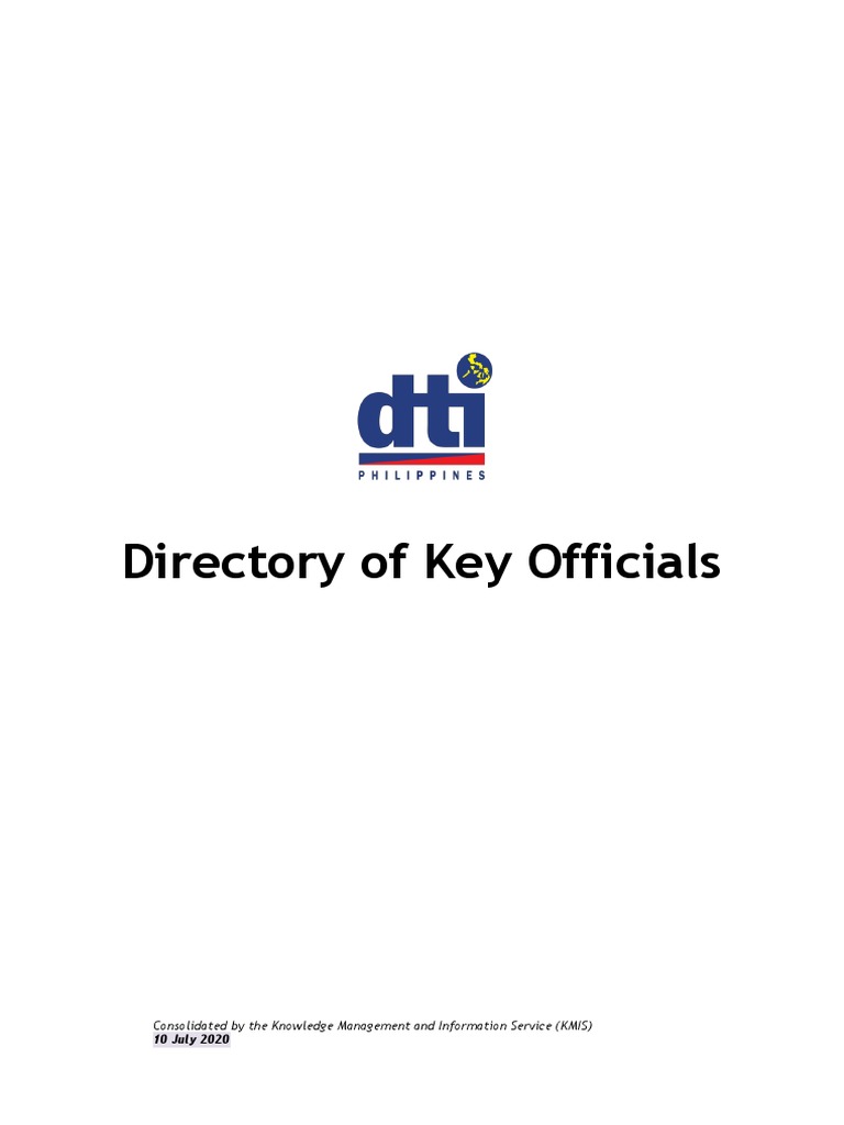 Directory of Key Officials: Consolidated by The Knowledge Management ...