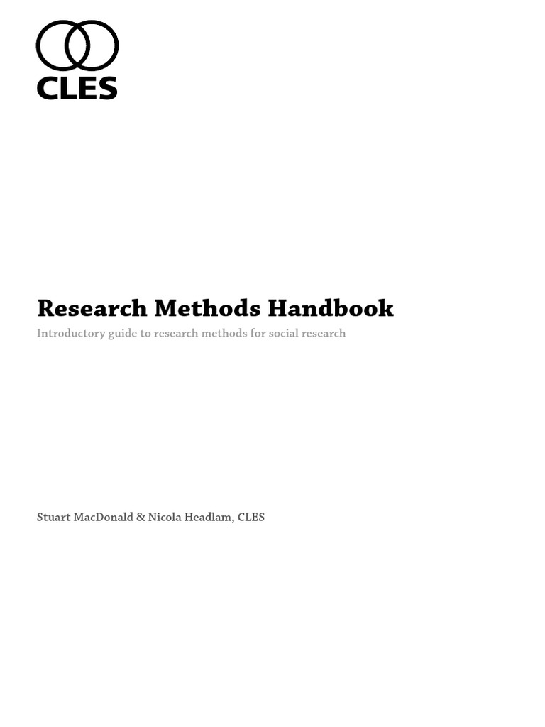 Research Methods Handbook: Introductory Guide To Research Methods For 