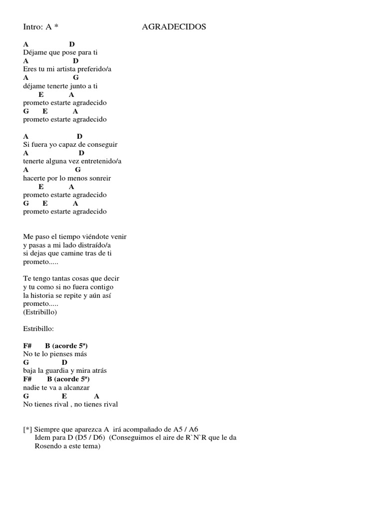 Agradecido: Letra y Acordes | PDF