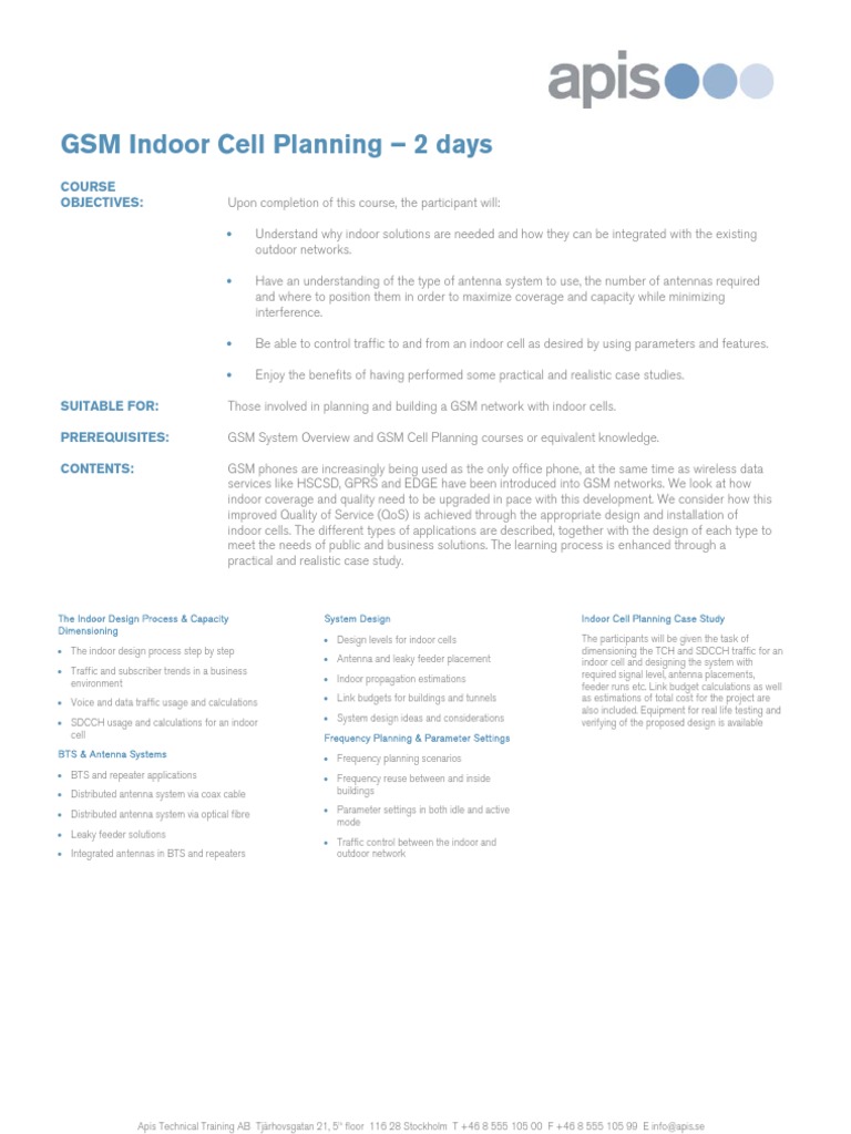 GSM Indoor Cell Planning | PDF | Gsm | Antenna (Radio)