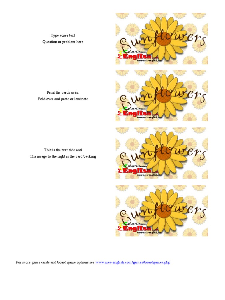 Flowers Boardgame Cards | PDF
