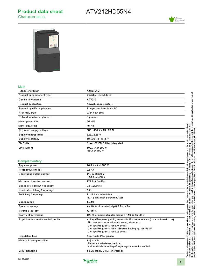 ATV212HD55N4 DATASHEET SA en-SA | PDF | Electric Motor | Electrical ...
