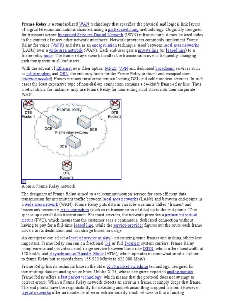 Frame Relay Notes | PDF | Wide Area Network | Computer Network