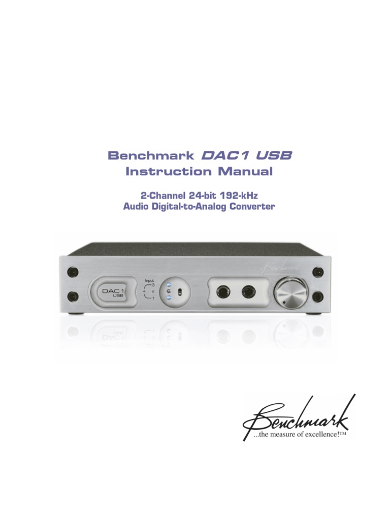 Benchmark Instruction Manual: Dac1 Usb | PDF | Headphones | Usb