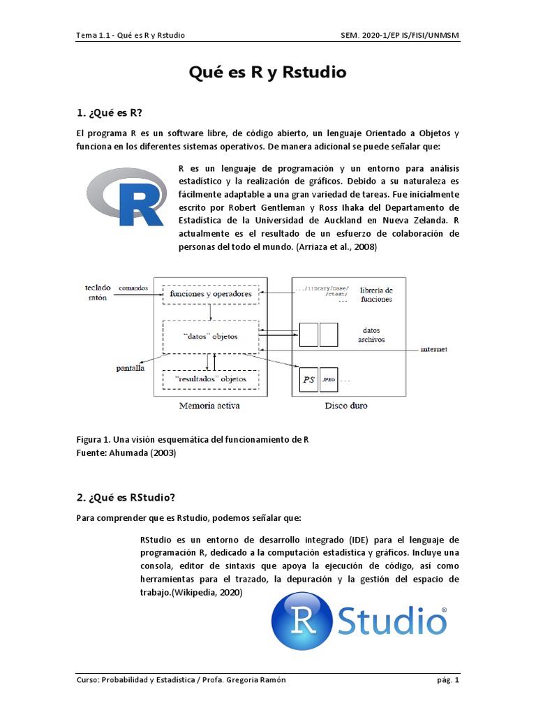 Tema 1.1-Qué Es R y Rstudio | PDF | Programa de computadora | Programación