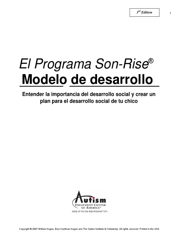 Son-Rise Modelo de Desarrollo Del Programa Son-Rise 3rd Edition | PDF ...