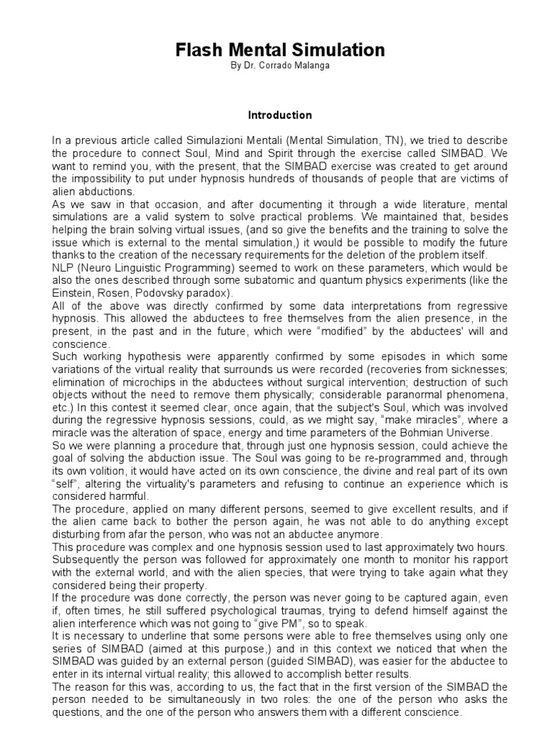 Stop Alien Abductions and Milabs: Flash Mental Simulation | PDF | Alien ...