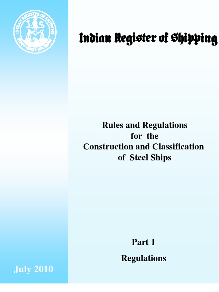 Rules and Regulations for the Construction and Classification of Steel ...