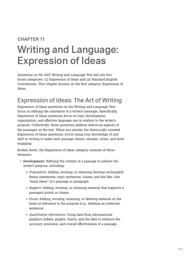 PDF - Official Sat Study Guide Writing Language Expression Ideas | PDF ...