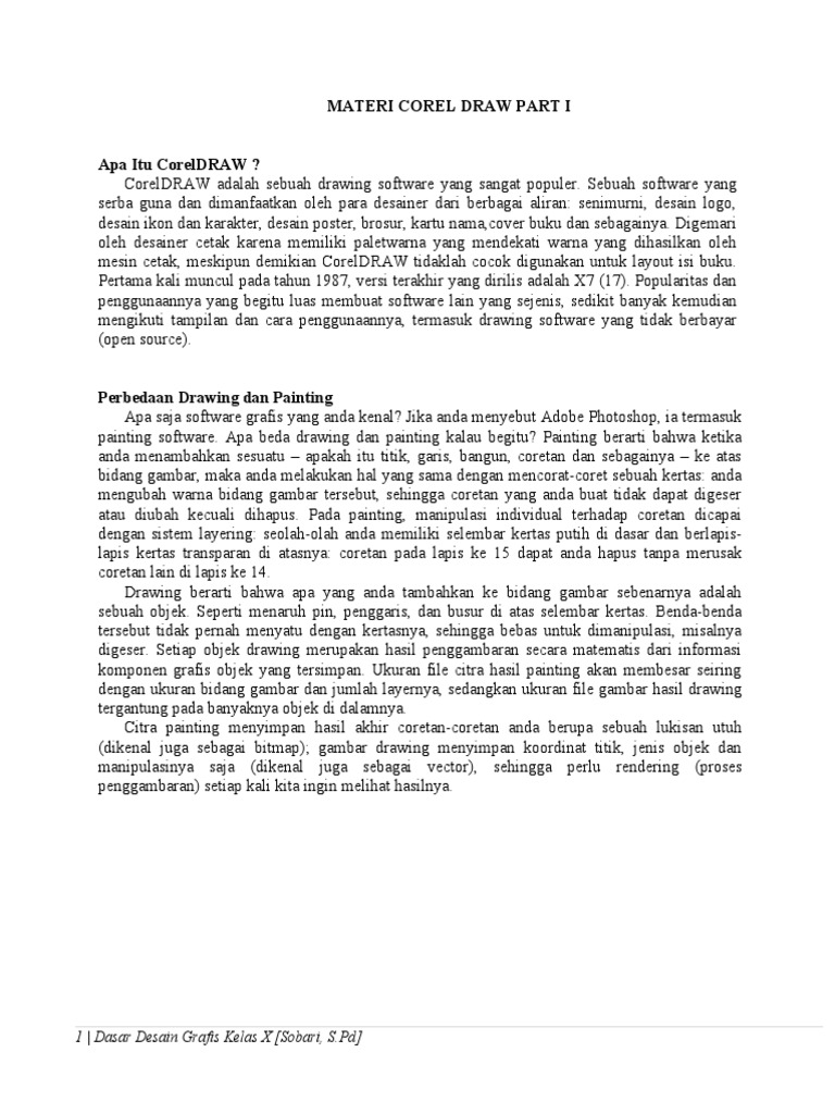 MODUL COREL DRAW Part 1 | PDF