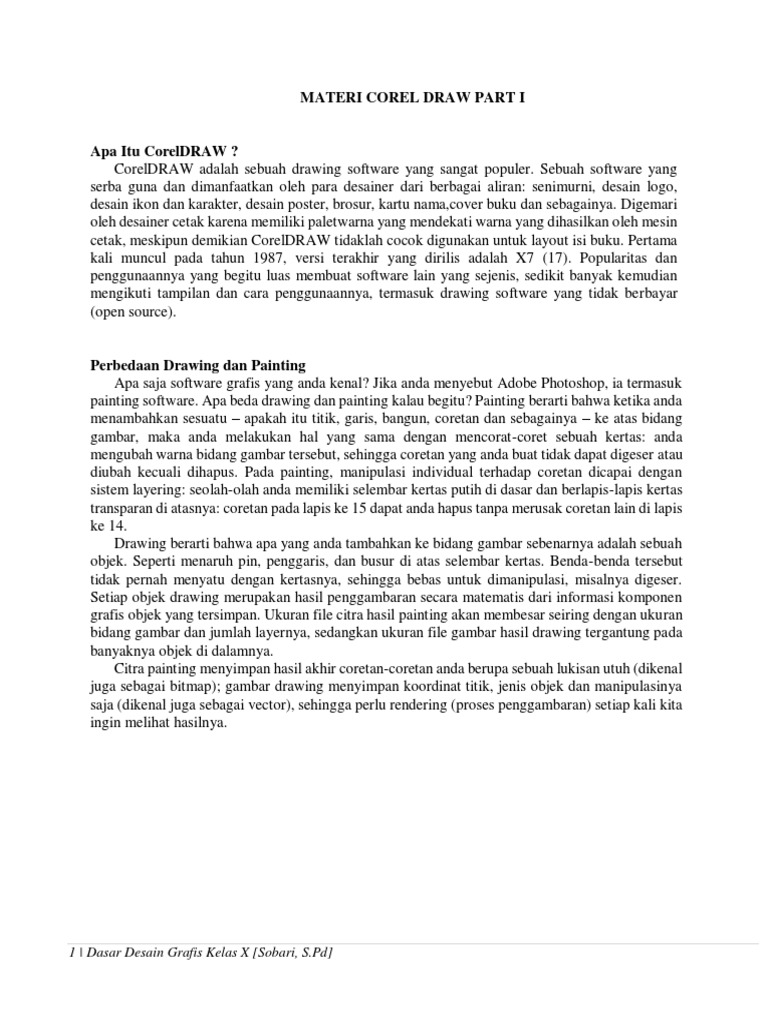 MODUL COREL DRAW Part 1 PDF | PDF