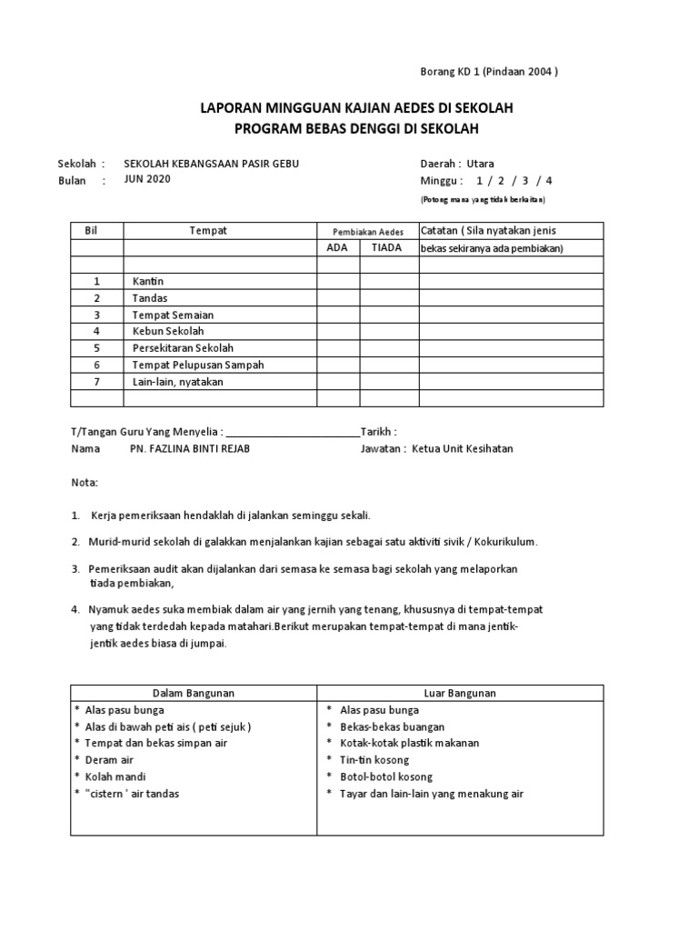 Borang KD1 | PDF