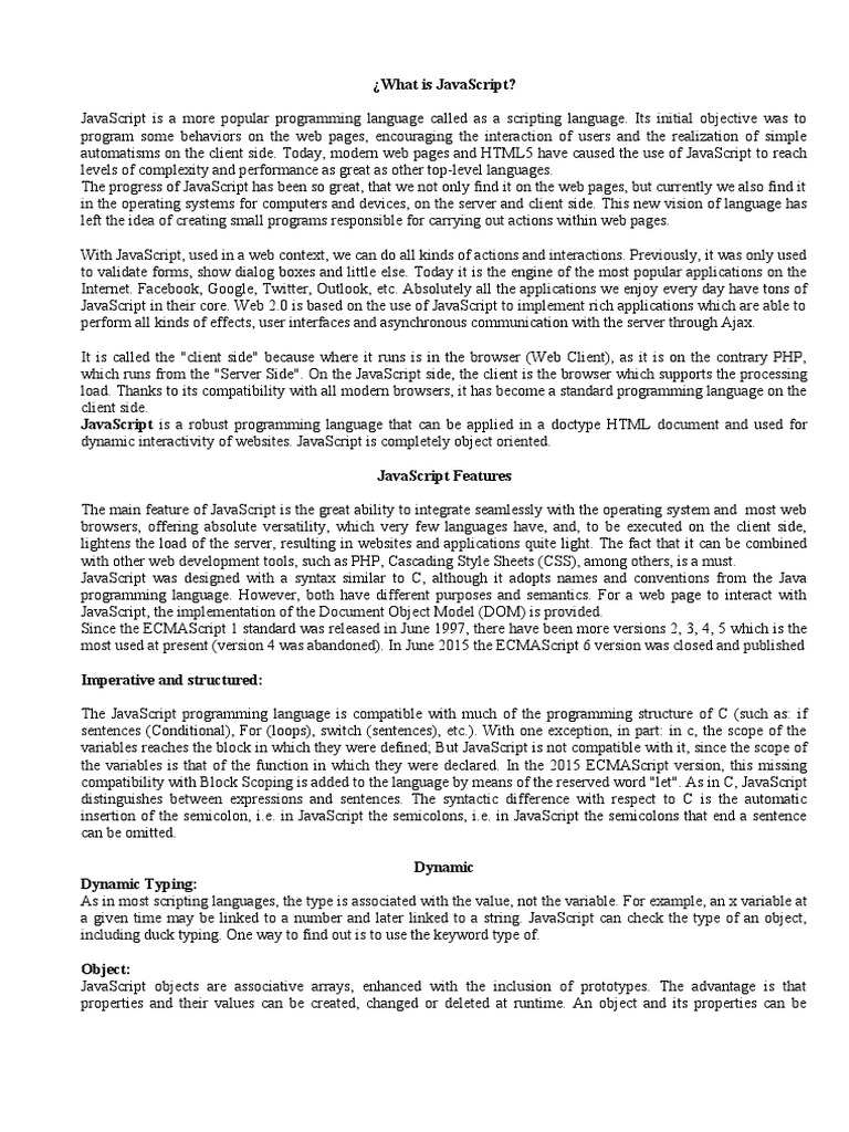 What Is JavaScript | PDF | Java Script | World Wide Web