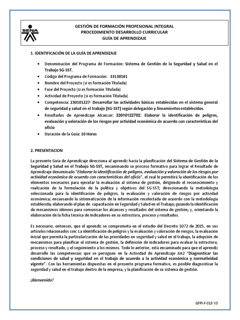 Guia2 SG-SST PDF | PDF | Planificación | Evaluación