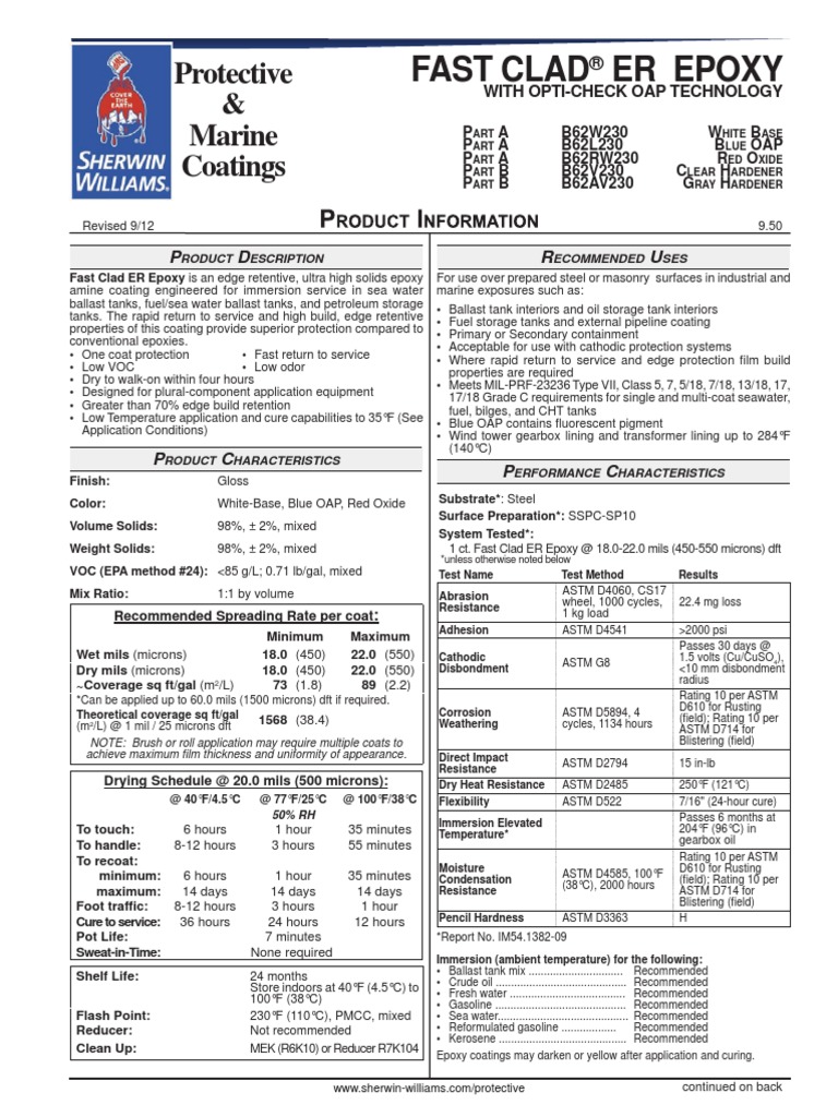 Fast Clad Er Epoxy: Protective & Marine Coatings | PDF | Epoxy | Concrete