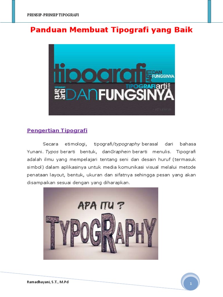Prinsip dan Fungsi Tipografi | PDF