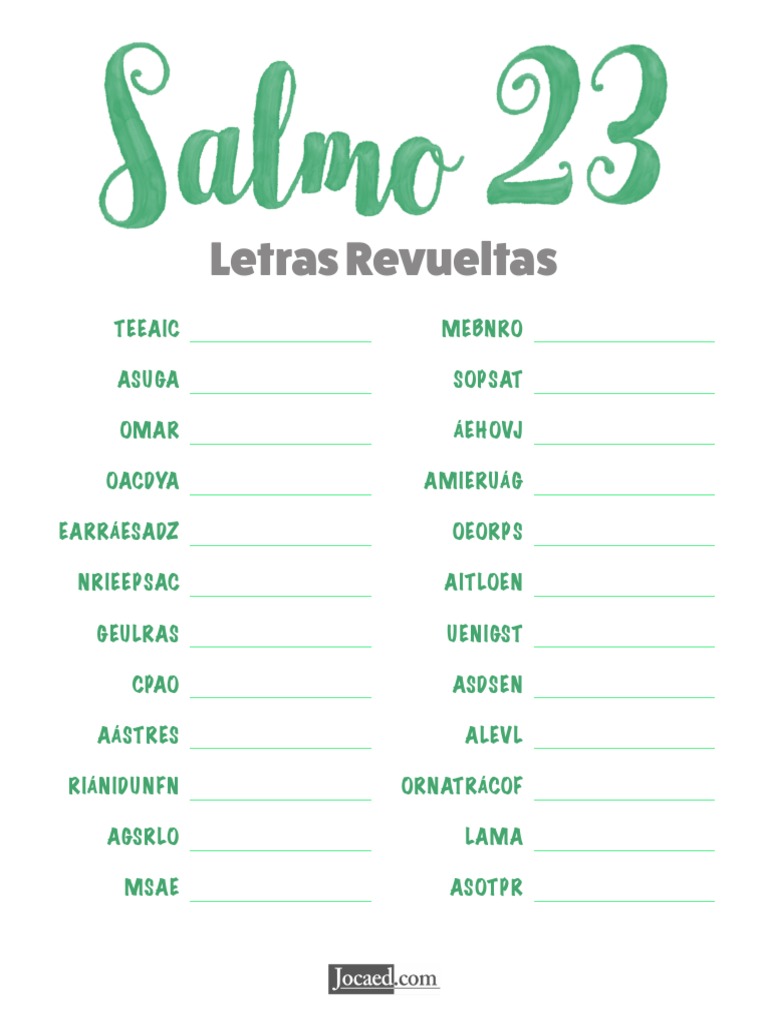 Letras Revueltas del Salmo 23 | PDF