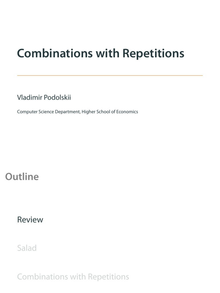 Combinations With Repetitions | PDF | Salad | Tomato