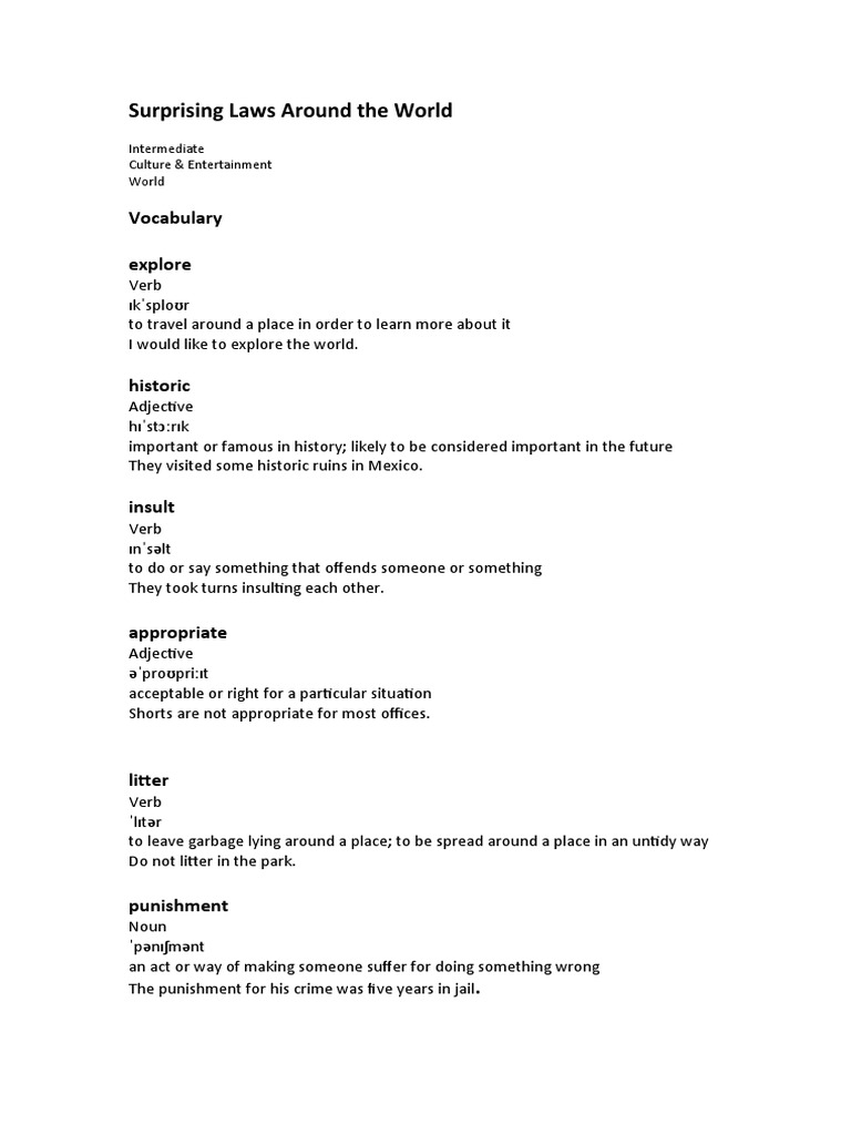 Surprising Laws Around The World | PDF