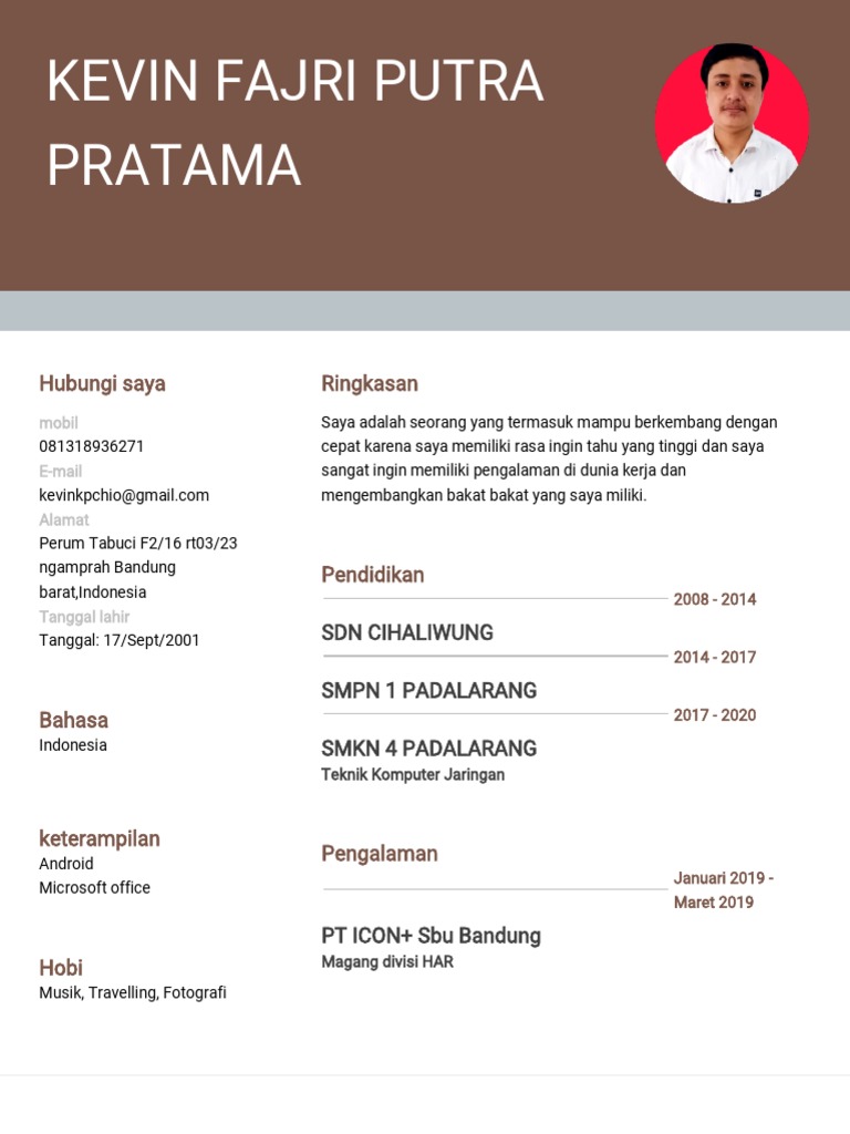 CV Kevin Fajri Putra Pratama PDF | PDF