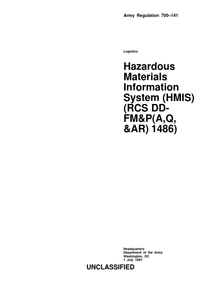 Ar 700-141 Hazmat PDF | PDF | Dangerous Goods | United States ...