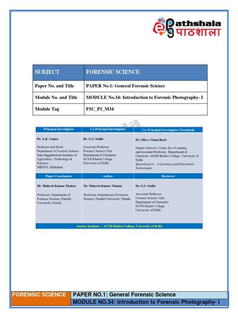 Module Forensic Photography 1 Pdf Pdf Camera Lens Camera