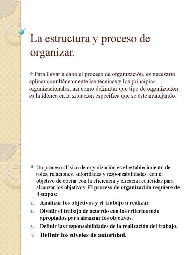 La Estructura y Proceso de Organizar | PDF
