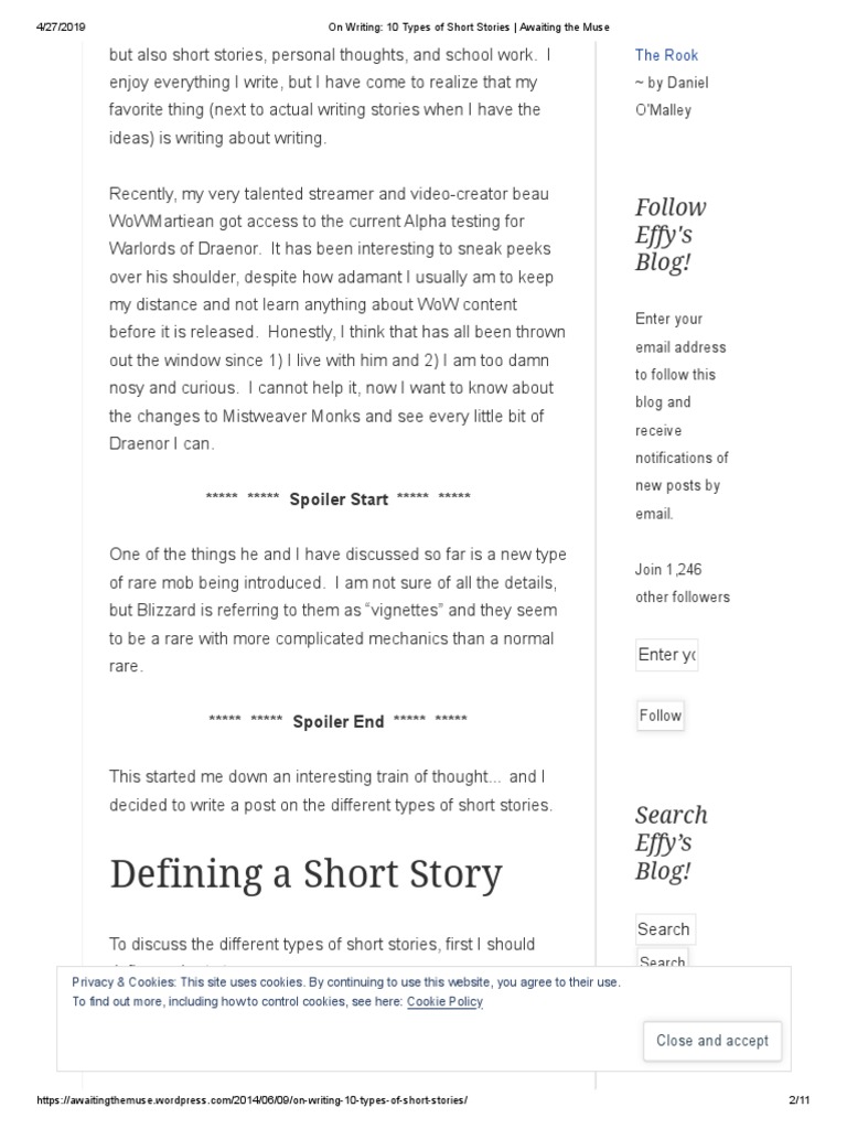 Short Story & Types | PDF | Fable | Short Stories