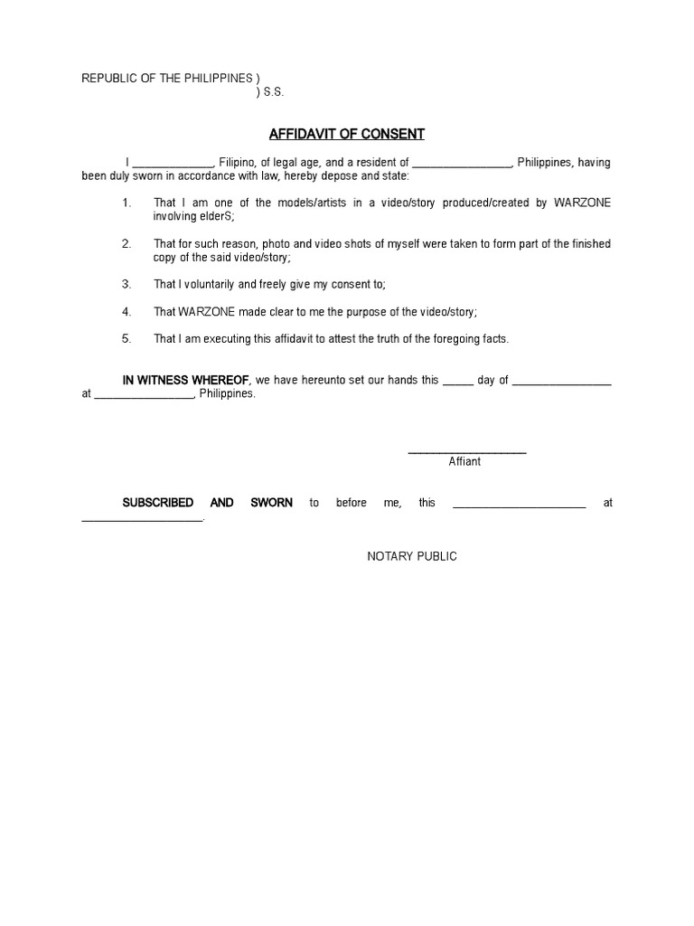 Affidavit of Consent | PDF